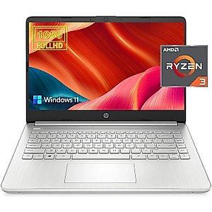 HP 2023 Newest Laptop for Business and Student, 14 Inch FHD Display, AMD Ryzen 3-3250U Processor, 16GB RAM, 512GB SSD, AMD Radeon Graphics, Bluetooth, Webcam, Windows 11 Home in S Mode, Silver