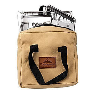 Campingmoon Foldable BBQ Grill, Portable Charcoal Grill, Stainless Steel Wood Burning Stove, Barbecue Cooking Stove for Outdoor/Garden/Camping/Picnic/Party (X-MINI)