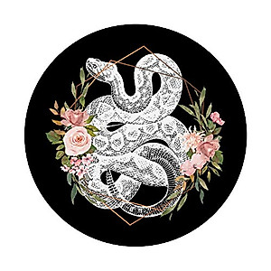 Snake Vintage Animal Drawing Retro Reptile Biology Black PopSockets PopGrip: Swappable Grip for Phones & Tablets