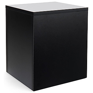 Displays2go Black Retail Display Pedestal with Collapsible Design – Black (WDCUBEBLK1)