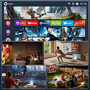 5G WiFi Bluetooth Projector,MINLOVE Native 1080P Home Movie Theater Projector with 100" Screen,450" Display 9800L Full HD Video Projector for Business Ceiling,for HDMI,iOS,Android,TV Stick,PC,PS5,USB