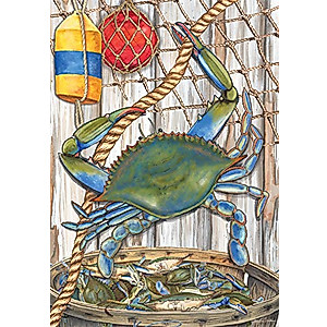 Blue Crab Bushel Summer House Flag Nautical 28" x 40" Briarwood Lane