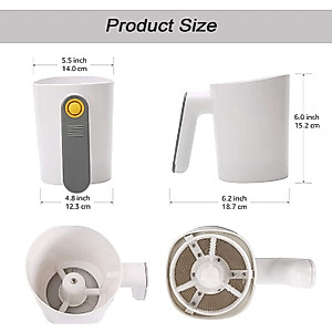 Flour Sifter,HYCBTC,Battery Operated Flour Sifter for Baking Almond Flour and Powdered Sugar,Baking Sifter with 20 Mesh Stainless Steel Sieve, 4 cup Flour Sieve Easy to Clean…