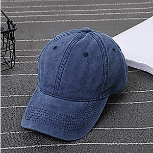 Kids Solid Cotton Baseball-Hat - Baby-Boys Washed Cotton Baseball Hats Toddler Infant Baseball-Cap for 2-7 Years (Navy, 2-7years)