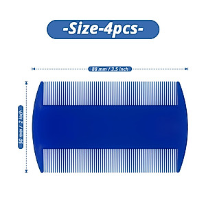 Jegtew 4 Pack Double sided Pet Combs,Fine Tooth Comb, Grooming Flea Tick Lice Dandruff Removal Fine Tooth Hair Combs for Cats Dogs Puppy