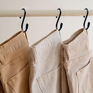 12 Pack S Hooks for Hanging, 3 Inch Vinyl Coated S Hooks Heavy Duty, Steel Metal Black Rubber Coated Closet S Hooks for Hanging Plants Basket Jeans Clothes Bags Jewelry Towels Pot Pan Cups