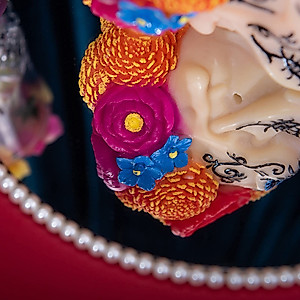 Dia De Los Muertos Floral Skull Scented Candle for Day of The Dead Mexico Decoration