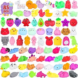 85Pcs Mochi Squishy Toys Party Favors for Kids Kawaii Animal Mini Squishies Stress Relief Toys Birthday Xmas Easter Gifts for Girl Boy Classroom Prizes Goodie Bag Fillers Easter Egg Fillers Random