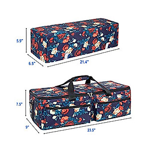 CACTIYE Upgrade carrying bag with thick-padded lining Carrying Bag Compatible with Cricut Explore Air and Maker, Waterproof Tote Bag Compatible with Cricut Explore Air and Supplies (floral, 1+1)
