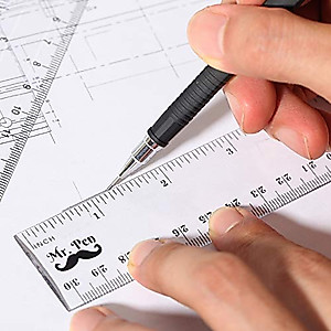 Mr. Pen- Ruler, Rulers 12 inch, Pack of 3, Clear Ruler, Plastic Ruler, Drafting Tools, Rulers for Kids, Measuring Tools, Ruler Set, Ruler inches and Centimeters, Transparent Ruler