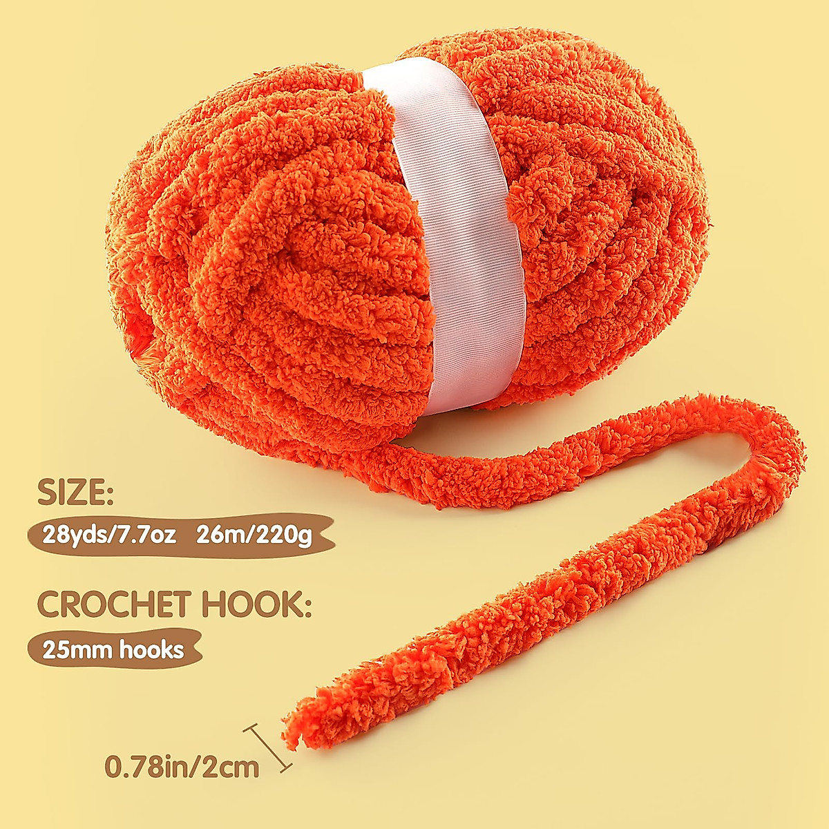 8 Pack Chunky Chenille Blanket Yarn for Hand Knitting and Crocheting - Jumbo Fluffy Super Bulky Yarn 28.4 Yds 7.7 Oz Each Skein (Blue Gray)