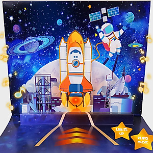 BYKOOO Birthday Card, Musical Pop Up Cards w Light, Birthday Cards w Cool Sound Effects and, Celebrate Birthdays, Graduations, Weddings & Promotions w Congrats, Greeting Card w/Congrats Text on Cover