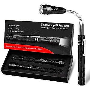 LED Magnetic Pick Up Tool,Extensible Led Flashlights,Perfect Mechanic pick-up tools gifts for men, Valentines Day gifts