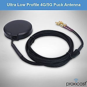 Proxicast Ultra Low Profile MIMO 4G / 5G Omni-Directional Magnetic/Adhesive Mount Antenna for Verizon, AT&T, T-Mobile Modems & Routers with SMA or TS9 External Antenna Jacks (ANT-122-M19)