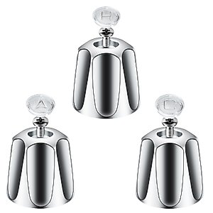 Metal 3 Piece Shower Knob Replacement, Compatible with Price Pfister Verve and Bathtub/Shower Faucet Handle, Include Hot and Cold/Diverter Shower Knob, Height 2.35 in Width 2.35 in (Polished Chrome)