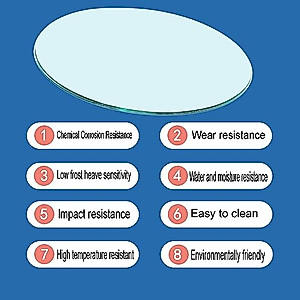 SAGIDAR Round Tempered Glass Round Table Top Round Glass Table Top Replacement, Table Top Tempered Glass Round Table Glass Dining Table, Kitchen Dining Table Top Coffee