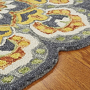 LR Home Dazzle Area Rug, 6' Round, Gray