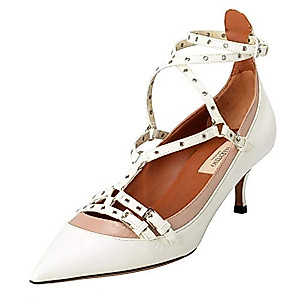 Valentino Women's Leather Two Tones Ankle Strap Kitten Heels Shoes Sz US 8 IT 39 Multi-Color