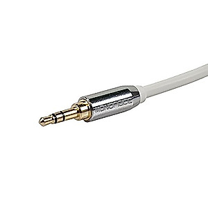 Monoprice Audio Cable - 10 Feet - White | Stereo Male to RCA Stereo Male Gold Plated Cable for Mobile