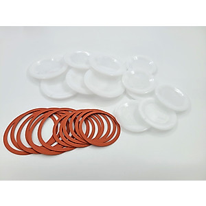 Reusable Canning Lids Bundle Includes 12 Wide and 12 Regular Mouth Tattler Lids and Rings and 24 Dissolvable Sunivale Jar Labels For Use With Hot Water Bath and Pressure Canning Methods Made in USA