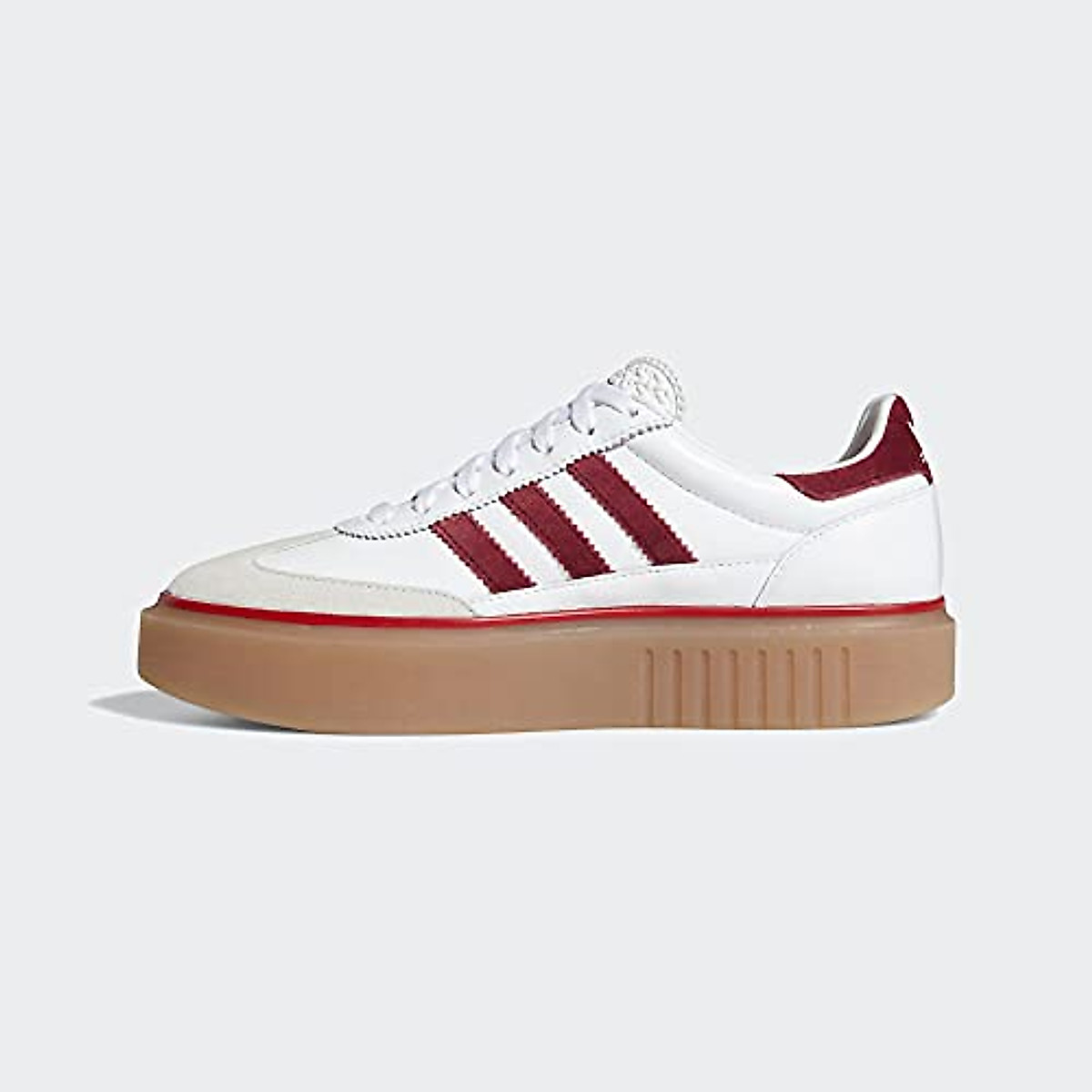 adidas Originals Women's Sleek Super 72 Leather Casual Fashion Sneakers, Cloud White/Grey One/Collegiate Burgundy, 11