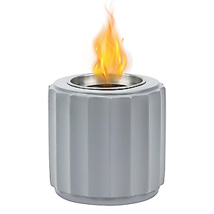 Onlyfire Smokeless Tabletop Fire Pit, Mini Portable Concrete Ethanol Fireplace, Small Table Fire Bowl for Indoor and Outdoor Use, Bio Ethanol Fuel