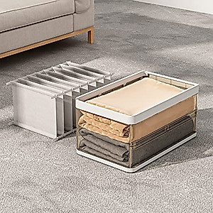 Jeans Organizer for Closet, Wardrobe Clothes Organizer for Folded Clothes, 9 Grids Clothes Drawer Organizer, Stackable Closet Organizer and Storage for Thin Jeans, T-Shirts, Underwear, Legging