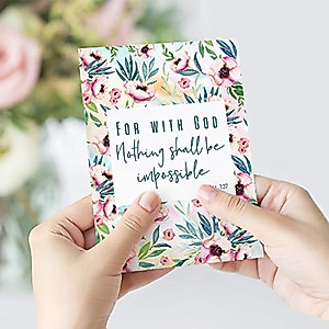 4x6 Blank Christian Greetings Bible Verse Scripture Cards with Envelopes and Matching Stickers, Boxed Set of 20 Religious Inspirational Cards in 5 Unique Designs by Nora's Nursery