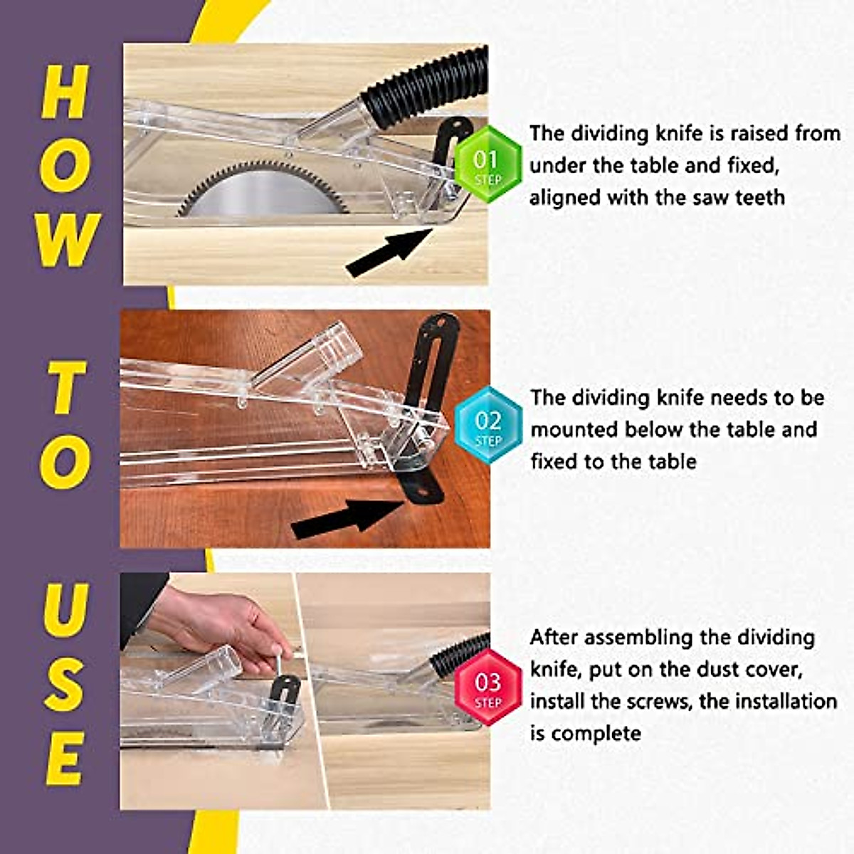 Stand Table Saw Protective Cover, 4-10 Inch Anti Dust Table Saw Guards with Splitting Knife, Universal Dustproof Clear Plastic Case - for Woodworking Most Table Saw (R-Shaped)