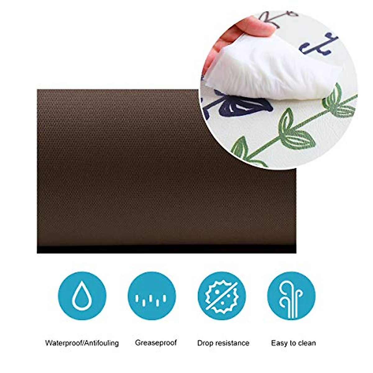 2 Pieces Kitchen Rugs and Mats Set PVC Leather Floor Mat Sunflower You Are My Sunshine My Only Sunshine Bumblebee Butterfly Wooden Board Comfort Floor Mat Rug Waterproof Non-Slip Mat Standing Desk Set