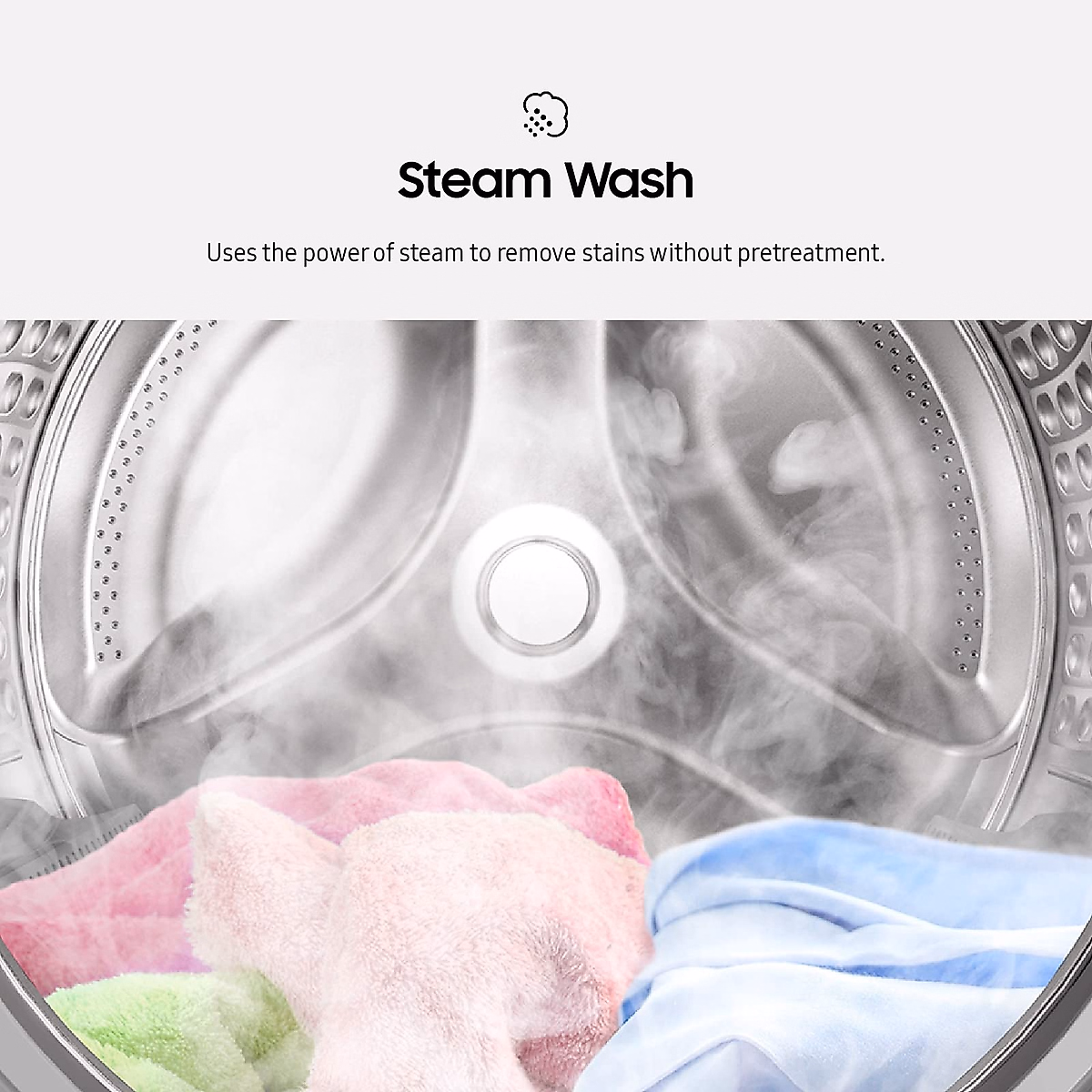 SAMSUNG 2.2 Cu Ft Compact Front Load Washer, Stackable for Small Spaces, 40 Minute Super Speed Washing Machine, Steam Wash Clothes, Self Cleaning, Energy Star Certified, WW22K6800AW/A2, White