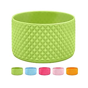 GLINK Bottle Boot, Compatible with Hydro Flask and Others, Accessory Silicone Water Bottle Protector, Anti-Slip Flex Boot with Diamond Texture, Protective Bottom Sleeve Cover (Seagrass 32-40 oz)
