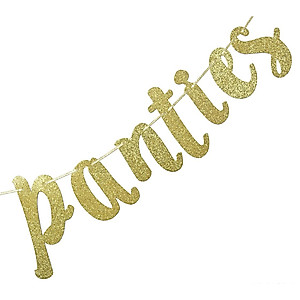 Drop Your Panties Glitter Gold Banner, Lingerie Shower Banner, Bachelorette Party Decorations (Gold)