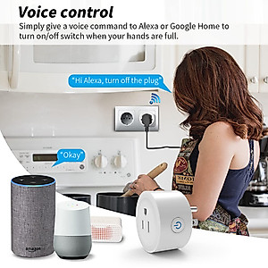 2pack Smart Plug Socket Mini Outlet with Schedule,Remote Control your Devices,Occupies Only One Socket, Compatible with Alexa Echo Google Home Assistant, christmas light socket Timing Function