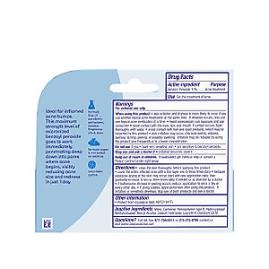 Clean & Clear Persa-Gel 10 Oil-Free Acne Spot Treatment with Maximum Strength 10% Benzoyl Peroxide, Topical Pimple Cream & Acne Gel Medication for Face Acne, Fragrance-Free, 1 fl. oz, 4 Pack