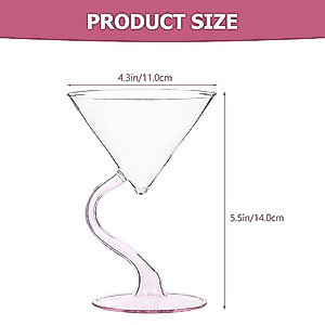 UPKOCH Glass Bowl Glass Footed Dessert Bowl Ice Cream Cup Parfait Fruit Cup Milk Shake Glass Cocktail Drinking Cup Juice Water Cups for Sundae Salad Condiment Trifle Pink Dessert Bowls