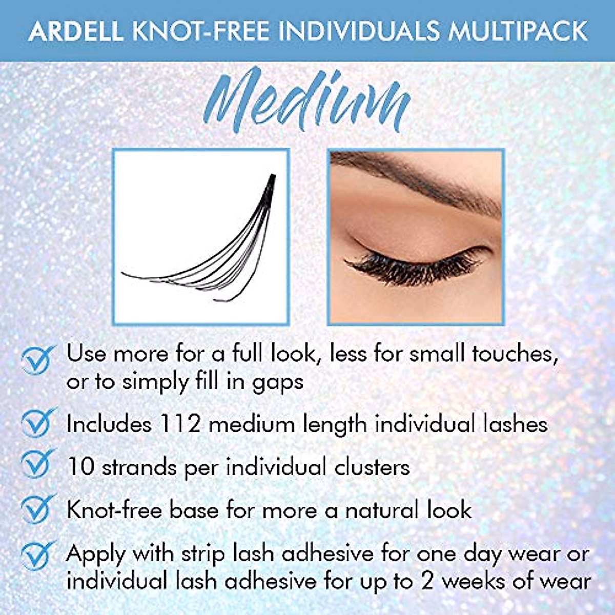 Ardell False Eyelashes Multipack Knot-Free Individuals Medium Black, 2-Pack