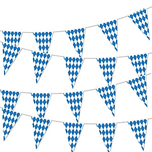 118ft Oktoberfest Pennant Banner- Double Side Oktoberfest Bavarian Flags- Oktoberfest Decorations- Oktoberfest Pennant Banner- Oktoberfest Party Supplies- Bavarian Beer Festival Outdoor Indoor Decor