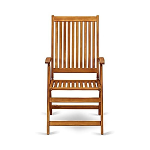 East West Furniture BCNC5NA Outdoor Folding arm Chair, Natural Oil