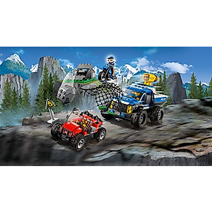 City Mountain Dirt Road Pursuit Police Building Set, Police 4x4 Toy Car & Buggy, Police Toys for Kids