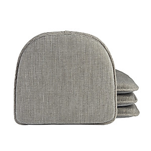 Klear Vu Raindrop The Gripper Non-Slip Kitchen Chair, 15"x16" Seat Pad, 4 Count (Pack of 1), Steel Gray