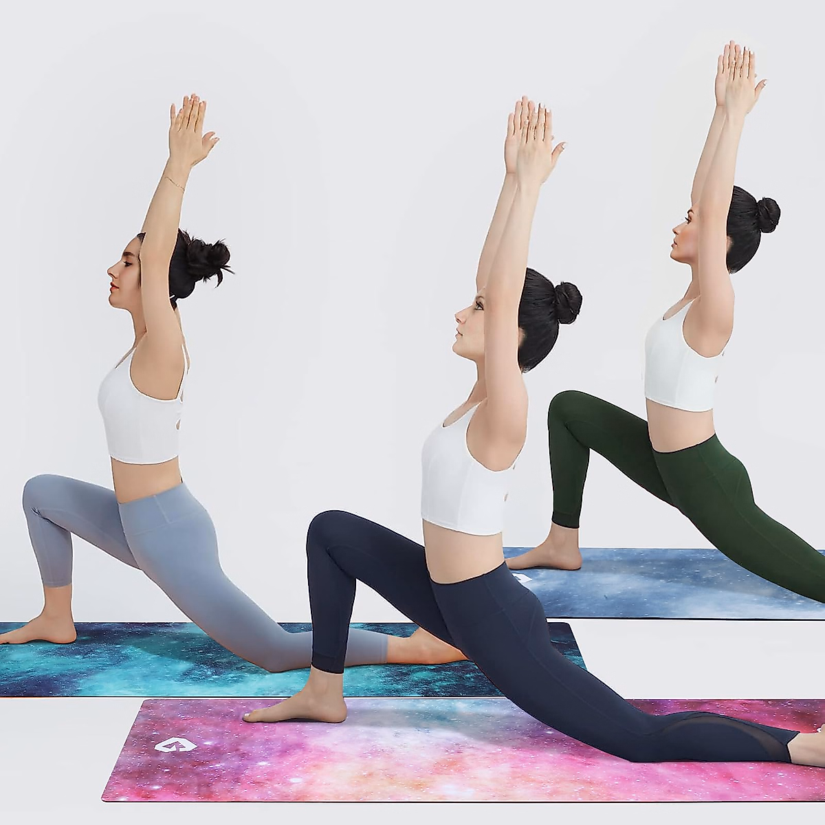 GOOGIC Suede Rubber Yoga Mat, Non-Slip Yoga Mat 4.5mm Thick Lightweight Printed Travel Mat with Strap Exercise Mats for Home Workout- Ideal for Yoga, Pilates, Fitness(Galaxy Pink)