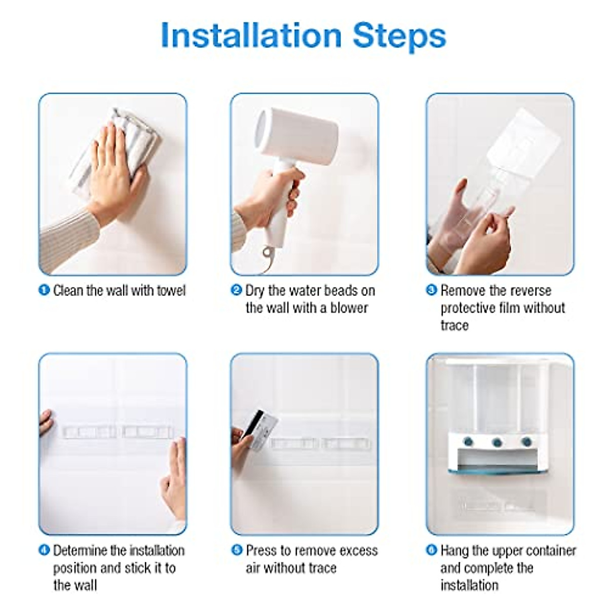 Conworld 3 Grid Scent Booster Bead Dispenser, Laundry Detergent Dispenser, Wall-Mounted Dry Food Storage Kitchen Organization, Rice Container with Measuring Cups, Suitable for Rice, Beans, Laundry Beads