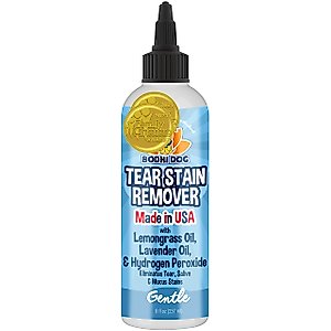 Bodhi Dog Tear Stain Remover | Removes Dog & Cats Tears, Saliva & Mucus Stains | Safe Gentle Solution for Fur and Delicate Coats | Made in USA, 8oz