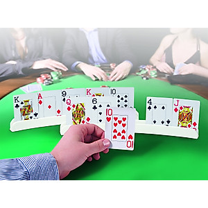 IdeaWorks Arc Playing Cards Holder (Set of 4) | Playing Card Holders for Seniors & Kids Card Holder | Curved Game Card Holder Design Prevents Viewing of Cards | Holds 15 Cards, White