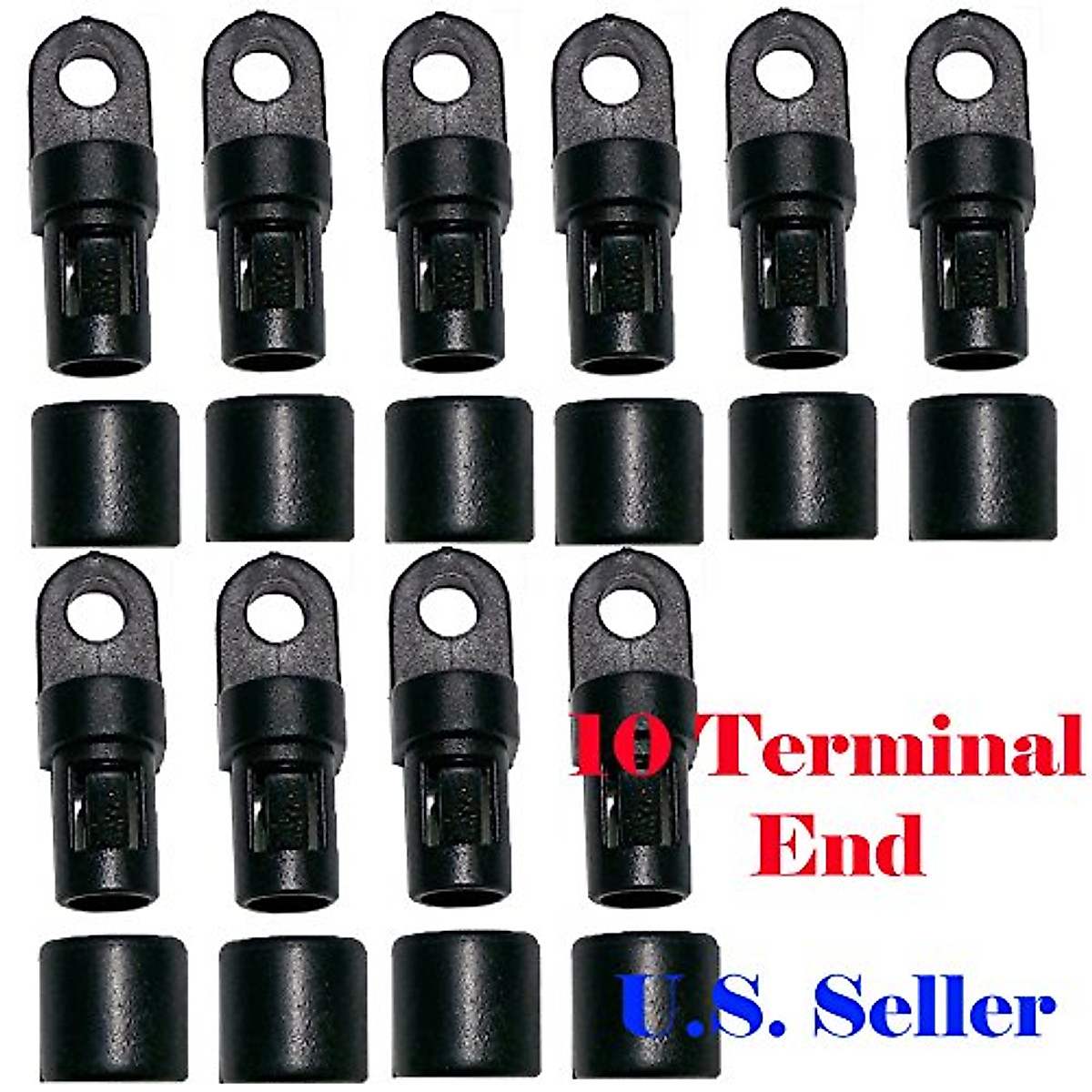 MTP 10x 1/4" Terminal for 1/4" Bungee Shock Cord End Tabbed Kayak Canoe Raftig