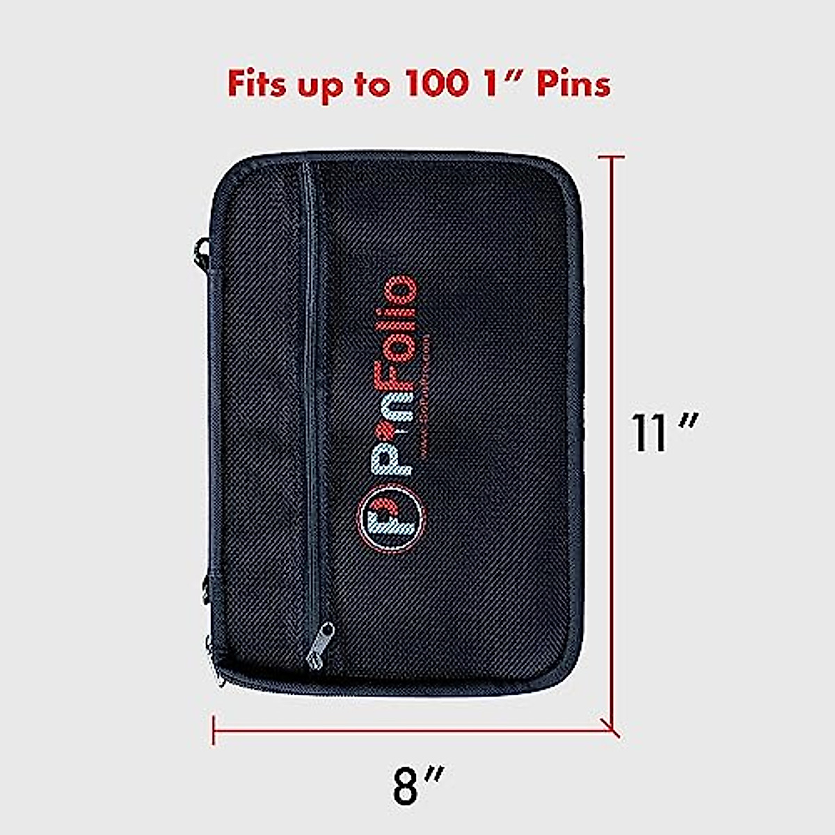 PinFolio Classic Pin Display Bag, Lightweight Sports Pin Book Designed for Storage & Easy Trading Up to 100 1-Inch Enamel Pins (Black & White)