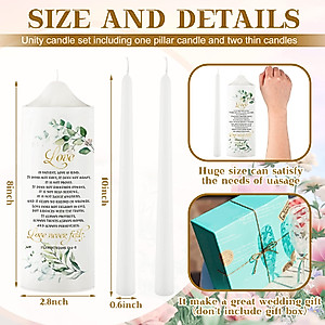 Frienda Unity Candles for Wedding Ceremony Set, Unity Wedding Candles Set, Wedding Ceremony Candles, Catholic Religious Wedding Accessories Extra Large Candle Taper Candles (Leaf Style)