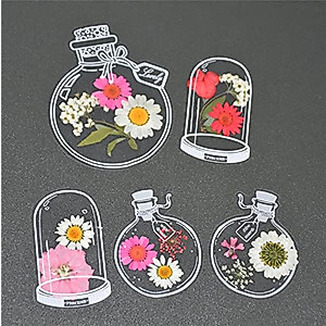 Transparent Dried Flower Bookmarks, Flower Bookmark Maker, Clear Floral Bookmark, Handmade Natural Dried Flower Bookmark, Transparent Floral Page Marker Home School Book Club Supplies (30 Bookmarks)