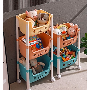 The Simple Co. Colorful Multi-Layer Cute Children's Storage Bin (Two Tier)